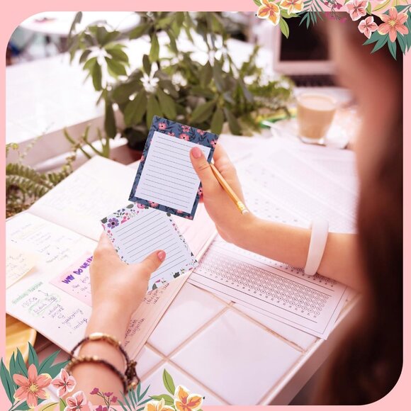 Office | 12 Pieces Flower Theme Sticky Notes Flower To Do List 3x4 Inch ...